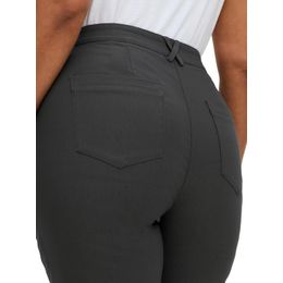 sheego Gro&szlig;e Gr&ouml;&szlig;en Bengalinhose gerade, mit bestickter Tasche, graphit, Gr&ouml;&szlig;e 52 - Damen