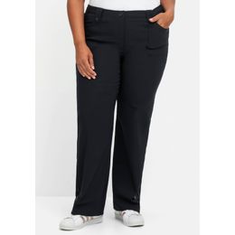 sheego Gro&szlig;e Gr&ouml;&szlig;en Hose in weiter Form, b&uuml;gelfreie Koffer-Qualit&auml;t, marine, Gr&ouml;&szlig;e 50 - Damen