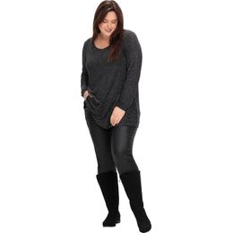 sheego Gro&szlig;e Gr&ouml;&szlig;en Weitschaftstiefel mit Stretcheinsatz, Velourslederimitat, schwarz, Gr&ouml;&szlig;e 38 - Damen