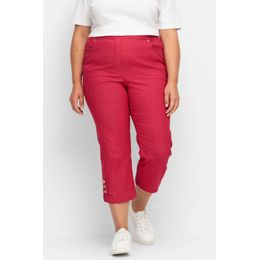 sheego Gro&szlig;e Gr&ouml;&szlig;en 7/8-Jeans mit Zierriegel am Abschluss, rot, Gr&ouml;&szlig;e 46 - Damen