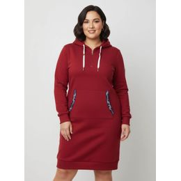sheego Gro&szlig;e Gr&ouml;&szlig;en Jerseykleid mit K&auml;nguru-Tasche, rot, Gr&ouml;&szlig;e 54 - Damen