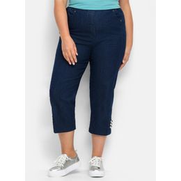 sheego Gro&szlig;e Gr&ouml;&szlig;en 7/8-Jeans mit Zierriegel am Abschluss, blue-stone-washed, Gr&ouml;&szlig;e 54 - Damen