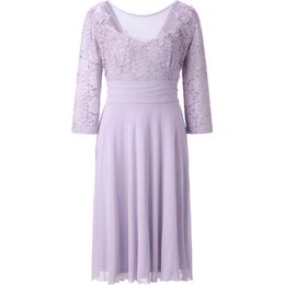 sheego Gro&szlig;e Gr&ouml;&szlig;en Cocktailkleid mit Spitze und Glitzersteinchen, flieder, Gr&ouml;&szlig;e 52 - Damen