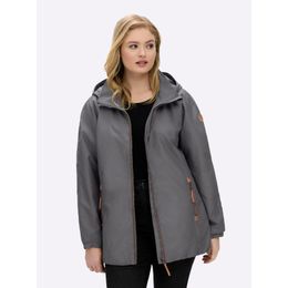 sheego Gro&szlig;e Gr&ouml;&szlig;en &Uuml;bergangsjacke in Microfaser-Qualit&auml;t, anthrazit, Gr&ouml;&szlig;e 46 - Damen