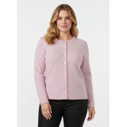 sheego Gro&szlig;e Gr&ouml;&szlig;en Feinstrickjacke mit Kaschmir, ros&eacute;-meliert, Gr&ouml;&szlig;e 52/54 - Damen