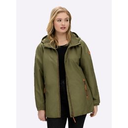 sheego Gro&szlig;e Gr&ouml;&szlig;en &Uuml;bergangsjacke in Microfaser-Qualit&auml;t, oliv, Gr&ouml;&szlig;e 52 - Damen