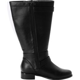 sheego Gro&szlig;e Gr&ouml;&szlig;en Weitschaftstiefel mit Schnallenb&auml;ndern, schwarz, Gr&ouml;&szlig;e 44 - Damen
