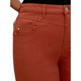 sheego Gro&szlig;e Gr&ouml;&szlig;en Jeans mit weitem Bein und High-Waist-Bund, rostrot, Gr&ouml;&szlig;e 48 - Damen
