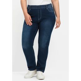 sheego Gro&szlig;e Gr&ouml;&szlig;en High-waist-Jeans mit hohem Rundum-Dehnbund, blue-stone-washed, Gr&ouml;&szlig;e 52 - Damen
