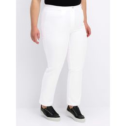 COSMA sheego Gro&szlig;e Gr&ouml;&szlig;en Funktionshose schmutzabweisend und knitterarm, wei&szlig;, Gr&ouml;&szlig;e 108 - Damen