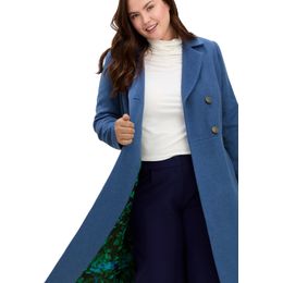 sheego by Joe Browns sheego Gro&szlig;e Gr&ouml;&szlig;en Wintermantel mit Reverskragen und Knopfleiste, jeansblau, Gr&ouml;&szlig;e 54 - Damen