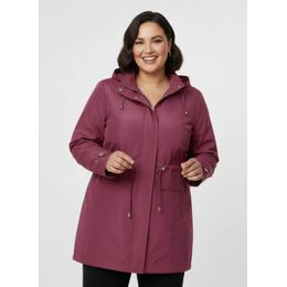 sheego Gro&szlig;e Gr&ouml;&szlig;en Jacke mit regulierbarer Kapuze und Taille, himbeere, Gr&ouml;&szlig;e 48 - Damen