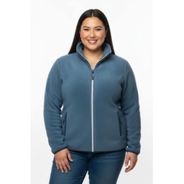 sheego Gro&szlig;e Gr&ouml;&szlig;en Fleecejacke mit Rei&szlig;verschluss-Taschen, topas, Gr&ouml;&szlig;e 46 - Damen
