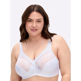 Glamorise sheego Gro&szlig;e Gr&ouml;&szlig;en Minimizer-BH ohne B&uuml;gel mit Spitzeneinsatz, wei&szlig;, Gr&ouml;&szlig;e 85C - Damen