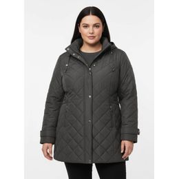 sheego Gro&szlig;e Gr&ouml;&szlig;en Steppjacke mit kn&ouml;pfbarer Innentasche, graphit, Gr&ouml;&szlig;e 44 - Damen