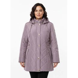 sheego Gro&szlig;e Gr&ouml;&szlig;en Steppjacke mit kn&ouml;pfbarer Innentasche, mauve, Gr&ouml;&szlig;e 46 - Damen
