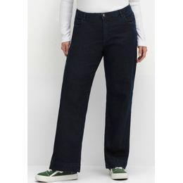 sheego Gro&szlig;e Gr&ouml;&szlig;en Jeans mit weitem Bein, dark blue, Gr&ouml;&szlig;e 23 - Damen