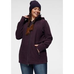 Polarino sheego Gro&szlig;e Gr&ouml;&szlig;en Fleecejacke, aubergine, Gr&ouml;&szlig;e 48 - Damen