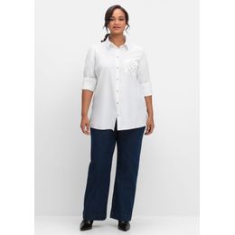 sheego Gro&szlig;e Gr&ouml;&szlig;en Jeans mit weitem Bein, blue-stone-washed, Gr&ouml;&szlig;e 24 - Damen