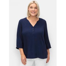 sheego Gro&szlig;e Gr&ouml;&szlig;en Tunika im Doppelpack, tiefblau+pink gemustert, Gr&ouml;&szlig;e 58 - Damen