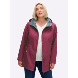sheego Gro&szlig;e Gr&ouml;&szlig;en Softshelljacke gef&uuml;ttert, wasserabweisend, himbeer-meliert, Gr&ouml;&szlig;e 23 - Damen