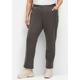sheego Gro&szlig;e Gr&ouml;&szlig;en Thermohose mit Fleece-Futter, anthrazit, Gr&ouml;&szlig;e 27 - Damen