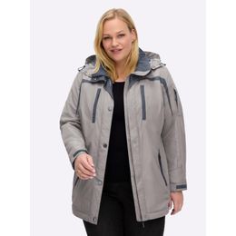 sheego Gro&szlig;e Gr&ouml;&szlig;en Funktionsjacke wind- und wasserabweisend, grau, Gr&ouml;&szlig;e 24 - Damen