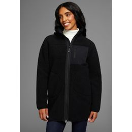 Polarino sheego Gro&szlig;e Gr&ouml;&szlig;en Fleecejacke, schwarz, Gr&ouml;&szlig;e 44/46 - Damen