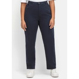 sheego Gro&szlig;e Gr&ouml;&szlig;en 5-Pocket-Hose mit seitlichem Dehnbund, marine, Gr&ouml;&szlig;e 56 - Damen