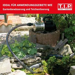 T.I.P. GP 3000 INOX Gartenpumpe 30111 - Edelstahl, 2.950 l/h, 42 m Förderhöhe, 550 W, Jet-System, Überlastschutz