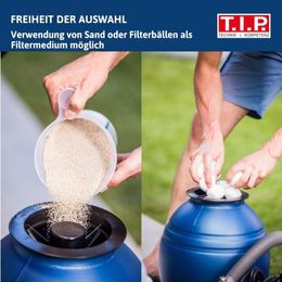 T.I.P. Sandfilteranlage - Pool-Filterset mit Vorfilter, 30 m³ Becken, 10.000 l/h, 4-Wege-Ventil, SPF 250 F, 30308