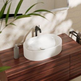 Hansgrohe Xuniva Aufsatzwaschtisch 61073450 550x400mm, ohne Hahnloch/&Uuml;berlauf, SmartClean, wei&szlig;
