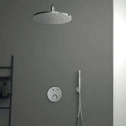Ideal Standard Ceratherm Navigo Duschsystem Set Unterputz, rund, chrom mit Thermostat, Kopfbrause, Handbrause