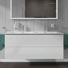 Duravit ME by Starck Dopppelwaschtisch Waschtischunterschrank 130 cm, weiss hochglanz