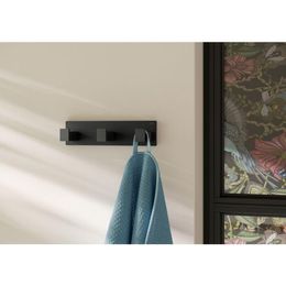 HEWI System 900 Q Hakenleiste 900Q90.00360DC pulverbeschichtet schwarz tiefmatt, aus Edelstahl, 155x40x44 mm