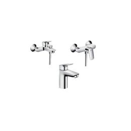 Hansgrohe Logis Badarmaturen Set chrom, f&uuml;r Waschtisch, Dusche, Badewanne