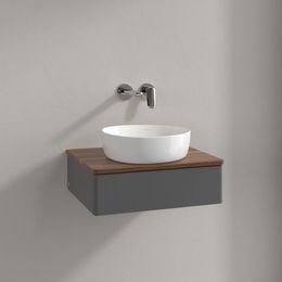 Villeroy & Boch Villeroy und Boch Antao Waschtisch-Unterschrank K07012GK 60x19x50cm, Waschbeckenplattenfarbe warm walnut, anthracite matt lacquer