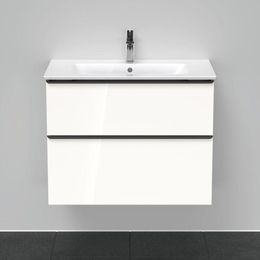 Duravit ME by Starck Waschtisch weiss mit D-Neo Waschtischunterschrank 80cm weiss hochglanz
