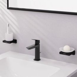 Hansgrohe Logis Einhebel-Waschtisch-Armatur 71254670 Zugstangen-Ablaufgarnitur, mit CoolStart, UP, Ausladung 121mm, mattschwarz