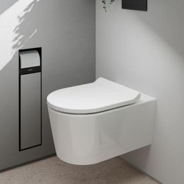 Hansgrohe EluPura WC-Sitz 60200450 wei&szlig;, Befestigung oben, mit SoftClose und QuickRelease, Slim