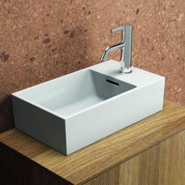 Ideal Standard Extra Hand-Waschtisch T392301 45x25x15cm, Hahnbank rechts, mit &Uuml;berlauf, geschliffen, 1 Hahnloch, wei&szlig;