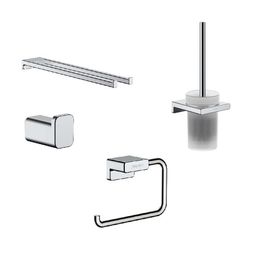 Hansgrohe AddStoris Bad Accessoires Set chrom, Handtuchhalter, Haken, Bürstengarnitur, Papierhalter