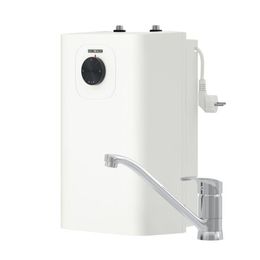 Stiebel Eltron druckloser Kleinspeicher SNU 5 Plus mit Einhebel-Armatur MAE-K für Spüle, antitropf- und thermostop-Funktion, mit Stecker, Untertischboiler 5 Liter Niederdruck, 2 kW, 204976