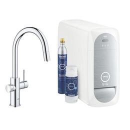 Grohe Blue Home Sp&uuml;ltisch-Einhebelmischer 31541000 Chrom, C-Auslauf-Starter Kit, herausziehbarer Mousseurauslauf