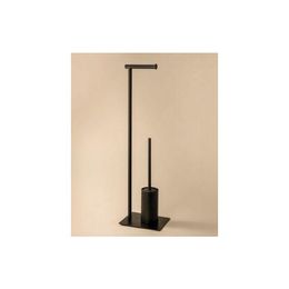 Cosmic Essentials Stand-Toilettenb&uuml;rstenhalter WJC292A0097036 mit Rollenhalter, 135 x 150 x 855 mm, schwarz matt