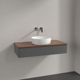 Villeroy & Boch Villeroy und Boch Antao Waschtisch-Unterschrank K09012GK 100x19x50cm, Waschbeckenplattenfarbe warm walnut, anthracite matt lacquer