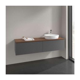 Villeroy & Boch Villeroy und Boch Antao Waschtisch-Unterschrank L38152GK 160x36x50cm, Hahnlochbohrung, Waschbeckenplattenfarbe warm walnut, anthracite matt lacquer