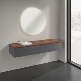 Villeroy & Boch Villeroy und Boch Antao Sideboard K42002GK 160x26,8x50cm, Waschbeckenplattenfarbe warm walnut, anthracite matt lacquer