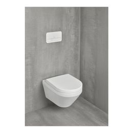Villeroy & Boch Villeroy und Boch Architectura Combi-Pack-Wand-Tiefsp&uuml;ler 4694CLR1 37x53cm, oval, wandh&auml;ngend, TwistFlush, mit WC-Sitz, Wei&szlig; Alpin CeramicPlus