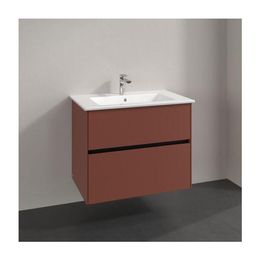 Villeroy & Boch Villeroy und Boch Collaro Waschtischunterschrank C14400AH 76,1x61x48cm, Waschbecken mittig, wine red